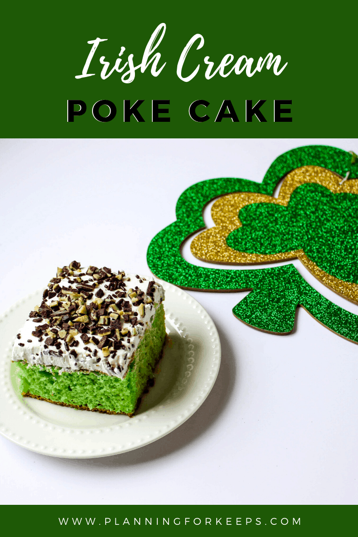 Irish Cream Poke Cake - planningforkeeps.com