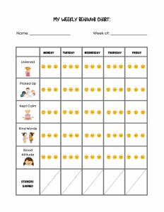 Preschool Behavior Reward Chart - planningforkeeps.com