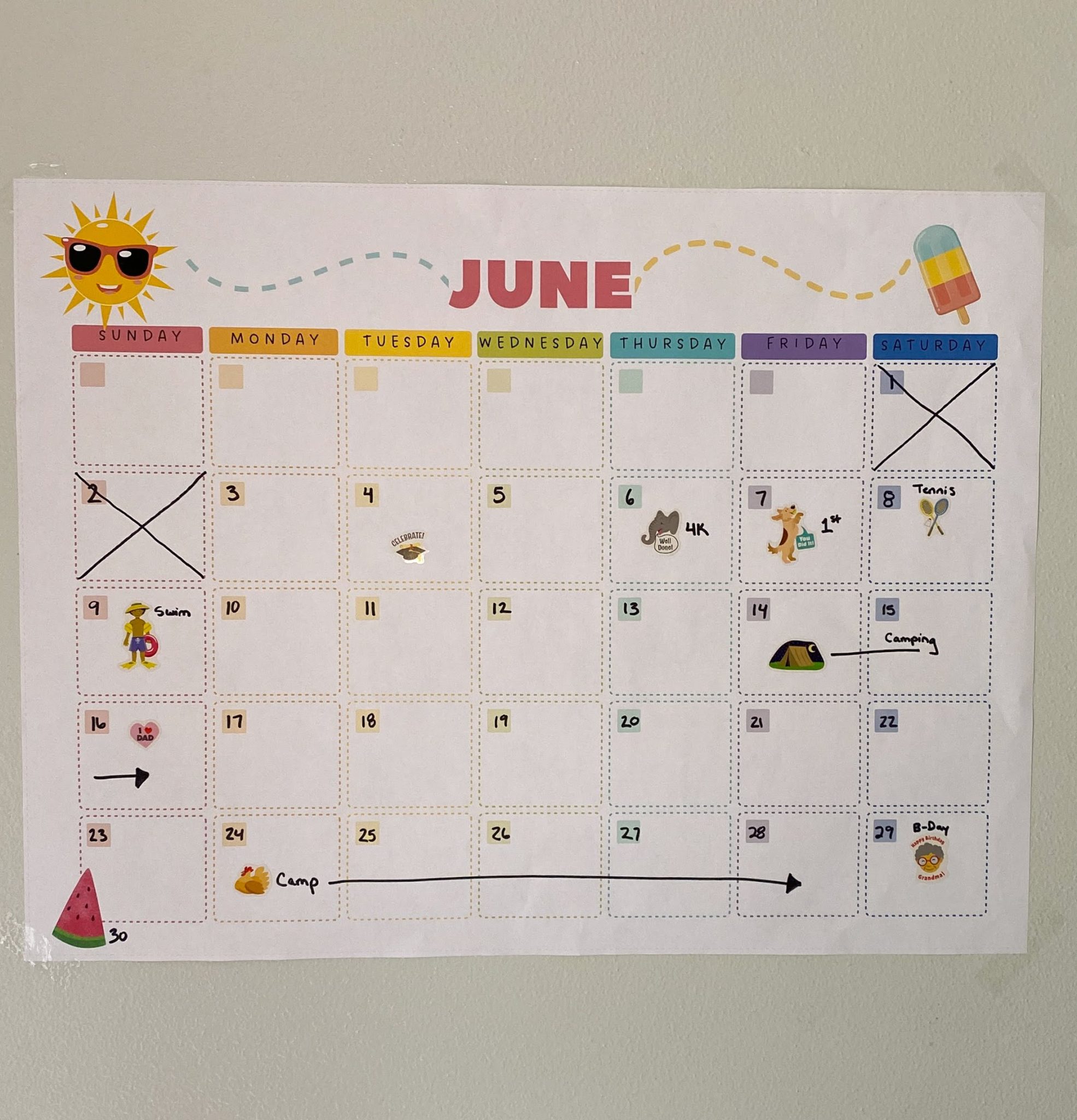 Big Printable Summer Calendars - planningforkeeps.com